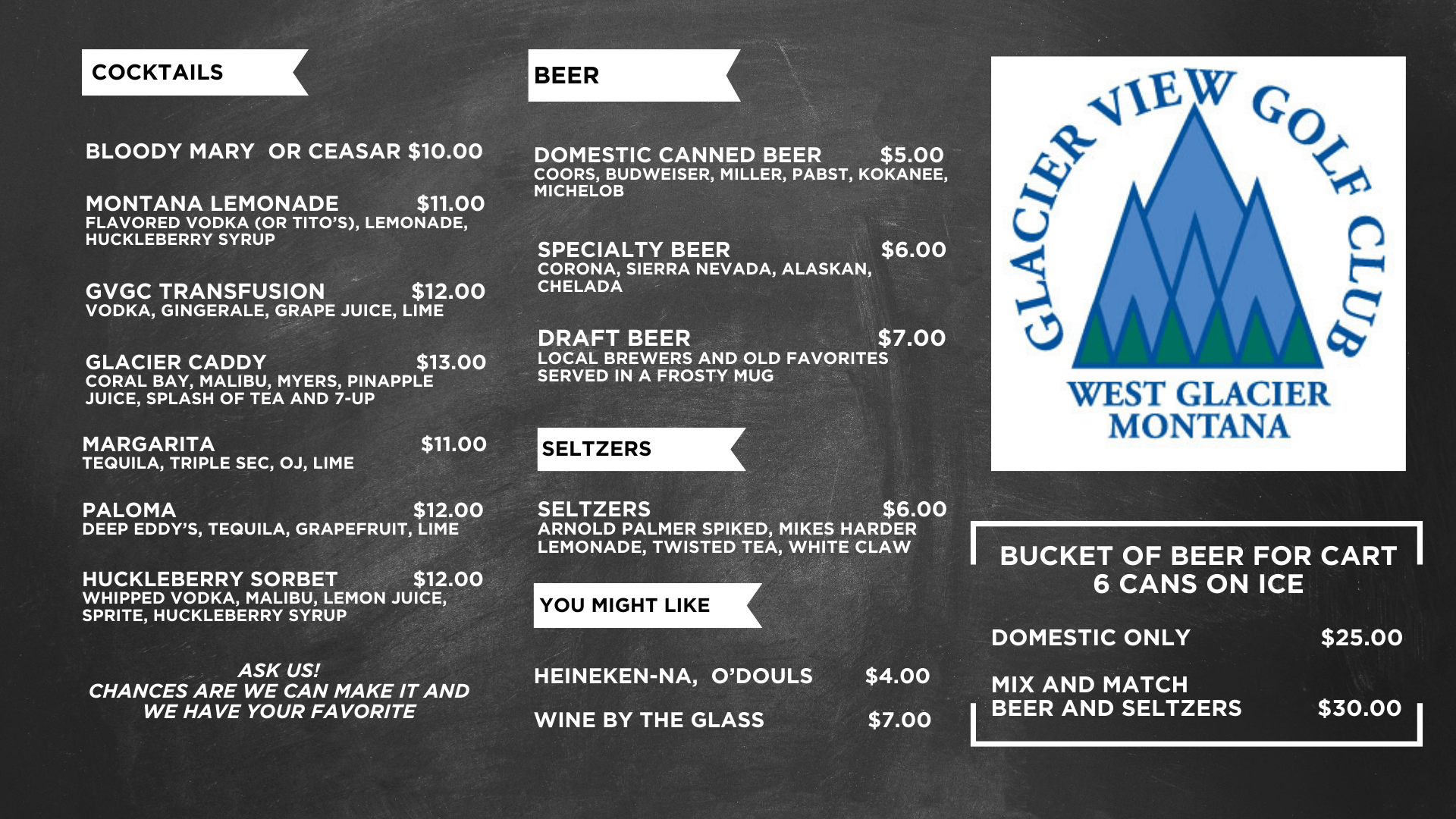 Restaurant & Bar - Glacier View Golf Course